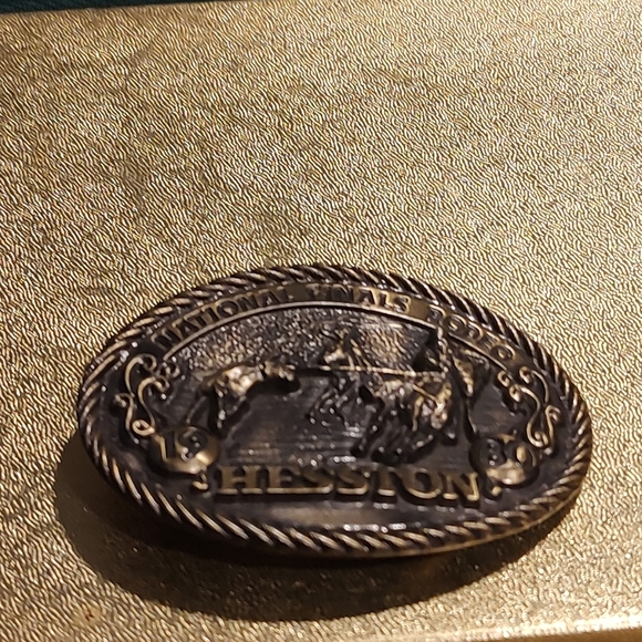 national finals rodeo | Accessories | Vintage Unisex Brass Belt Buckle ...